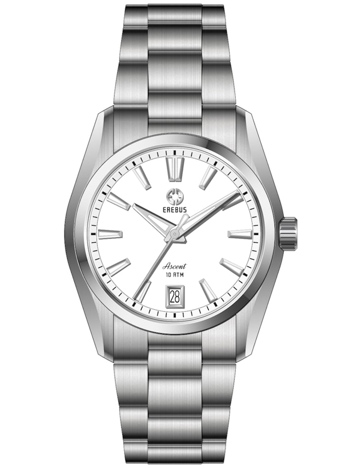 ASCENT 36 White Enamel – EREBUS WATCH