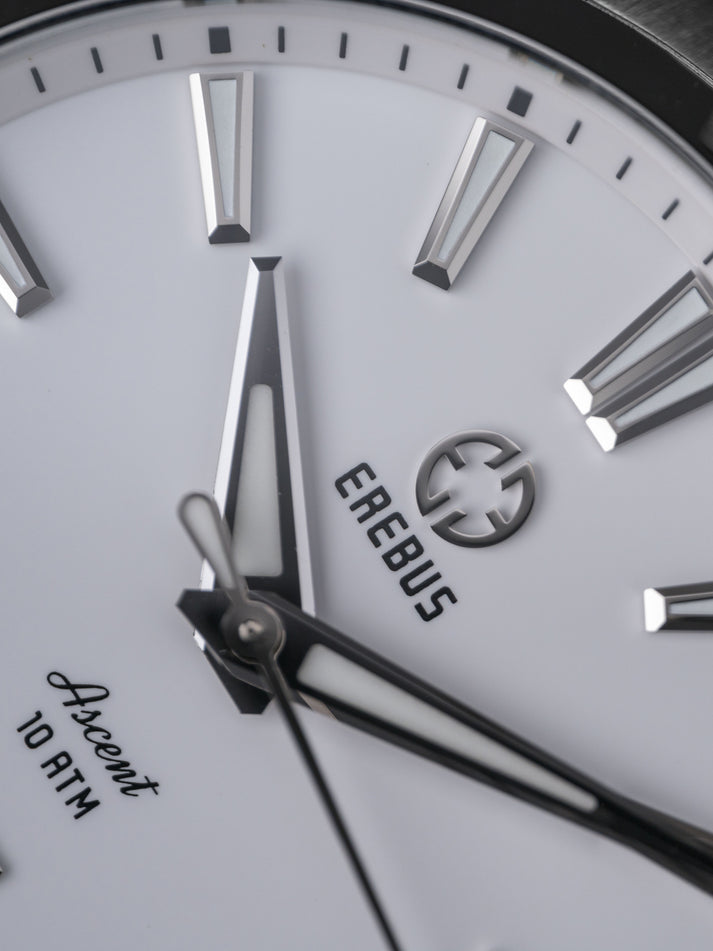ASCENT 39 White Enamel – EREBUS WATCH