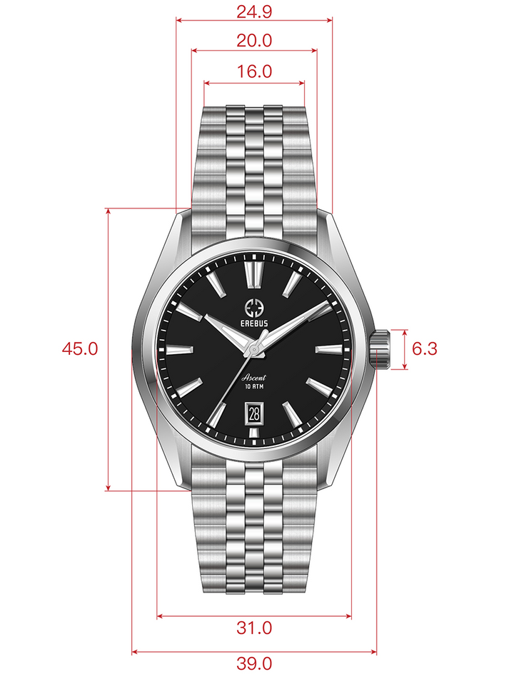 ASCENT 39 White Enamel – EREBUS WATCH