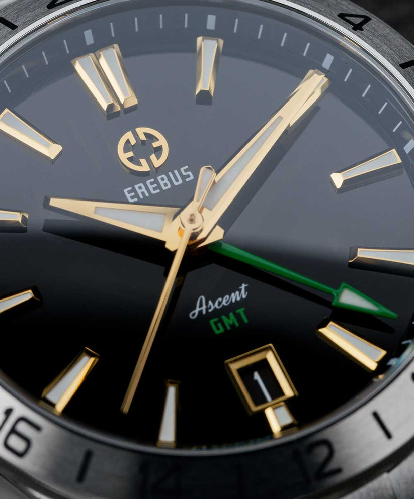 ASCENT 40 GMT Black Gilt – EREBUS WATCH
