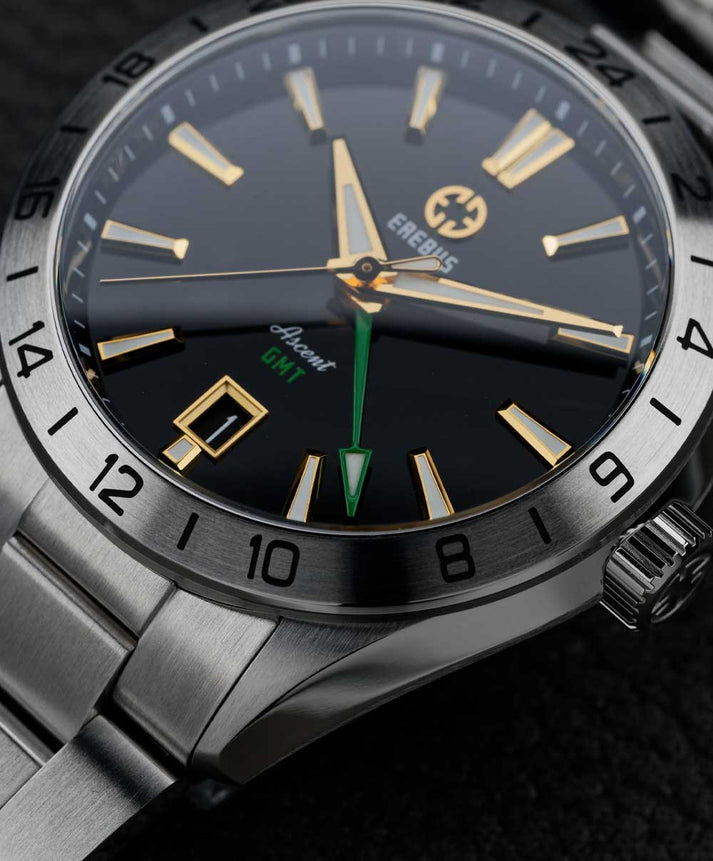 ASCENT 40 GMT Black Gilt – EREBUS WATCH