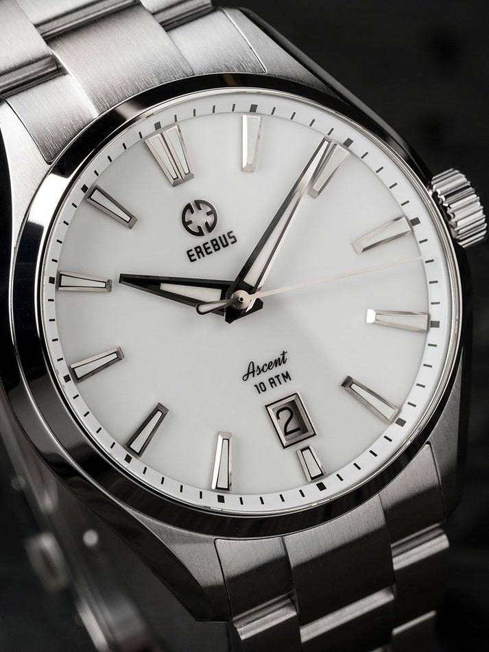 ASCENT 41 White Enamel – EREBUS WATCH