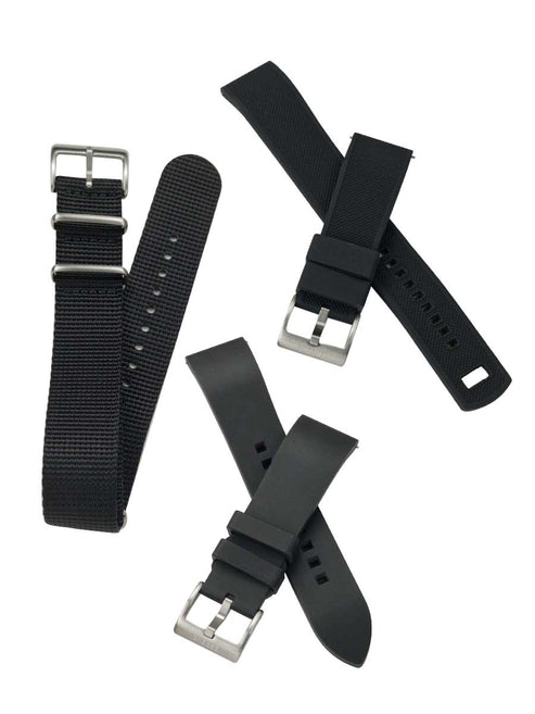 22mm Black Sports Strap Pack for Titan – EREBUS WATCH